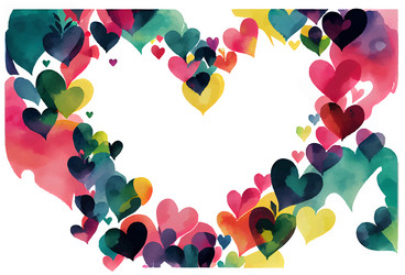 Sticker cartoon style heart shape frame isolated Vector Image