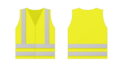 Vis vest visible jacket yellow Royalty Free Vector Image