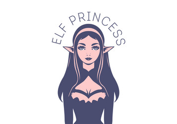 Green beautiful young pleasant elven countess Vector Image