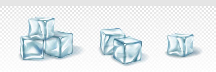 Realistic ice cubes cold freeze water blocks Vector Image