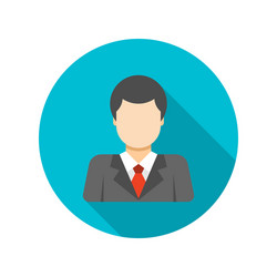 Flat business man user profile avatar icon Vector Image
