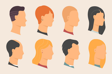 Human face people heads flat avatars profiles Vector Image