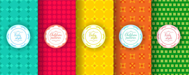 Kids colorful seamless pattern cute baby design Vector Image
