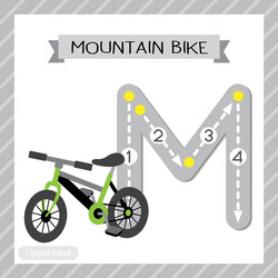 Letter m vocabulary mountain bike Royalty Free Vector Image