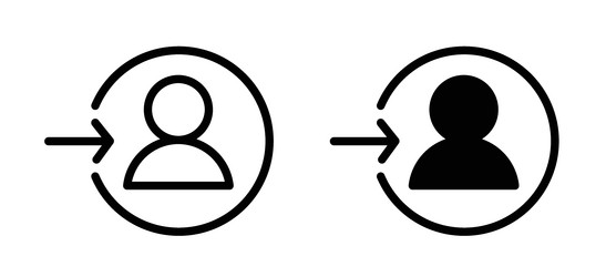 Login icon set account member access symbol Vector Image