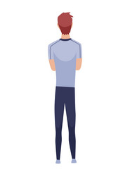 People character back view young human cartoon Vector Image