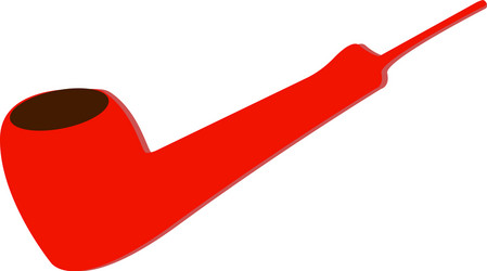 Red smoking pipe icon on white background Vector Image