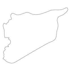 Syria - solid black outline border map country Vector Image