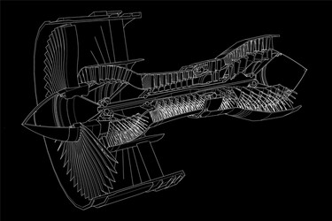 Jet Turbo Blueprint Engine Aviation Aircraft Vector Images (68)