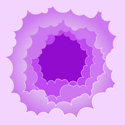 Abstract sky clouds round frame Royalty Free Vector Image