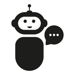 Chat bot outline icon robot virtual assistant bot Vector Image