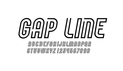 Alphabet with gap sans serif font futuristic Vector Image