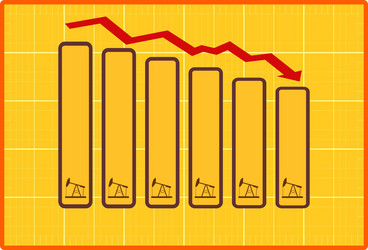 Oil price fall graph Royalty Free Vector Image