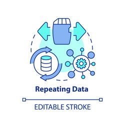 Repeating data blue gradient concept icon Vector Image