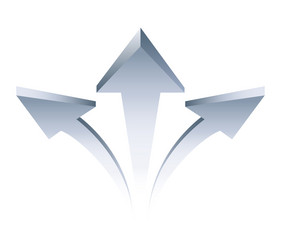 3 way decision opportunity option arrow three Vector Image