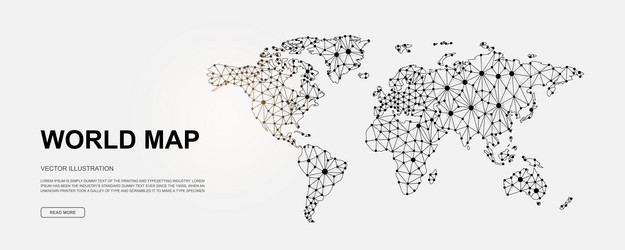 Coffee world map for cafeteria cafe Royalty Free Vector