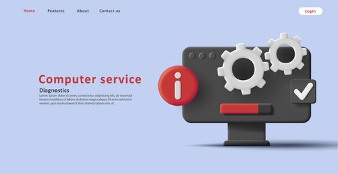 Computer repair online mobile application screen Vector Image