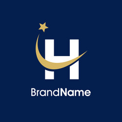 Elegant initial h star logo Royalty Free Vector Image