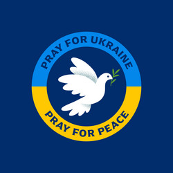 Pray for ukraine flag peace dove design Royalty Free Vector