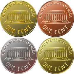 American one cent coin Royalty Free Vector Image