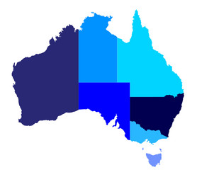 Political map of australia Royalty Free Vector Image
