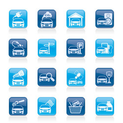 Car and road services icons Royalty Free Vector Image