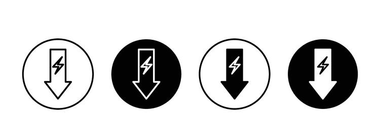 Low electricity consumption icon set reduce Vector Image