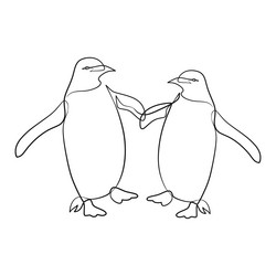Penguin continuous one line art drawing Royalty Free Vector
