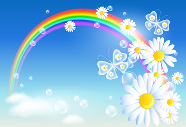 Infinity with rainbow butterfly Royalty Free Vector Image