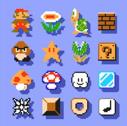 Super mario world pixelated retro video game Vector Image