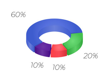 3d donut chart infographic concept with four Vector Image