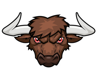 Head an evil bull with a ring in its nose Vector Image