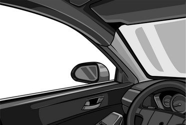 Design inside car cartoon outline Royalty Free Vector Image