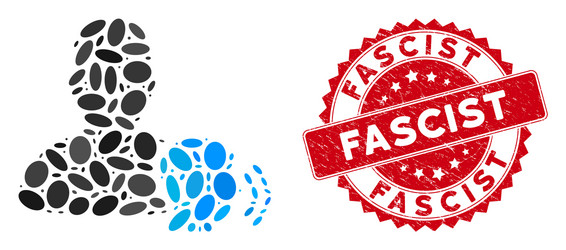 Collage no fascist icon with textured Royalty Free Vector