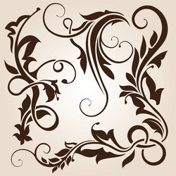 Floral baroque engraving elements Royalty Free Vector Image