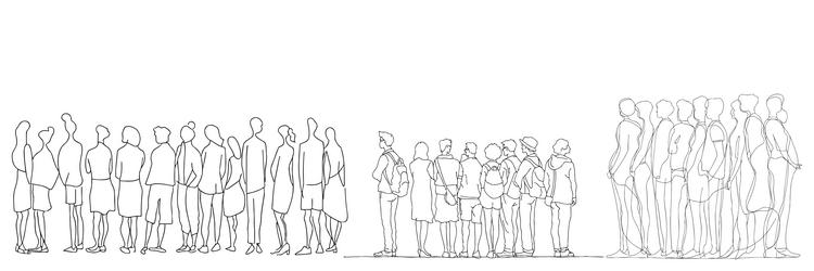 Line Drawing Group of People Vector Images (over 8,100)