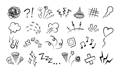 Manga or anime comic emoticon element graphic Vector Image