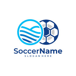 Wave soccer logo template football Royalty Free Vector Image