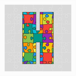 Color piece puzzle jigsaw letter - h Royalty Free Vector