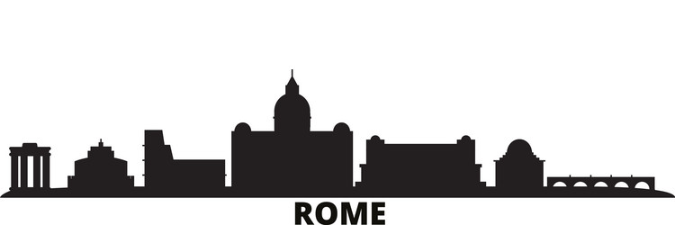 Italy rome line travel skyline set Royalty Free Vector Image