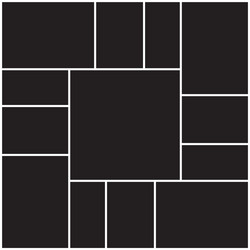 Photo collage pattern white frames colored pattern