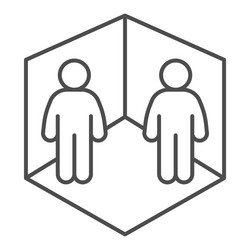 Two people in one room line icon social Royalty Free Vector