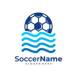 Wave soccer logo template football wave logo Vector Image