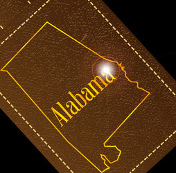 Alabama leather key fob Royalty Free Vector Image