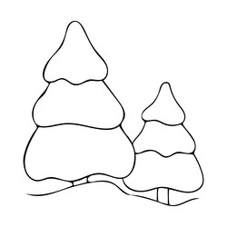 Coloring page christmas tree decorated Royalty Free Vector