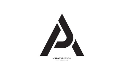 Letter ap fast speed technology modern logo design