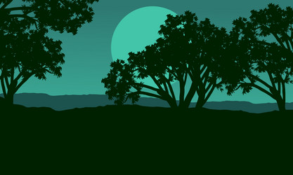 Tree in night scene Royalty Free Vector Image - VectorStock