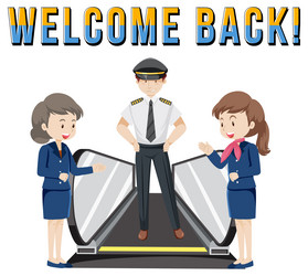 Welcome back typography design with aircrew Vector Image