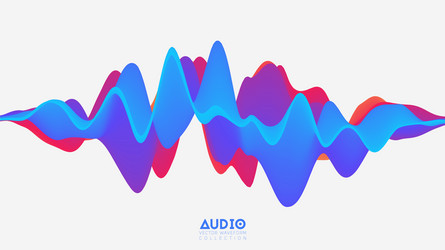Sound waves frequency audio waveform music wave Vector Image