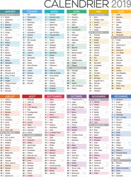 French calendar - december 2019 Royalty Free Vector Image